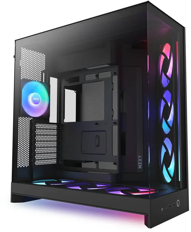 NZXT H9 Flow RGB+ PC Case, Mid Tower, E-ATX, Tempered... - Arvutitark